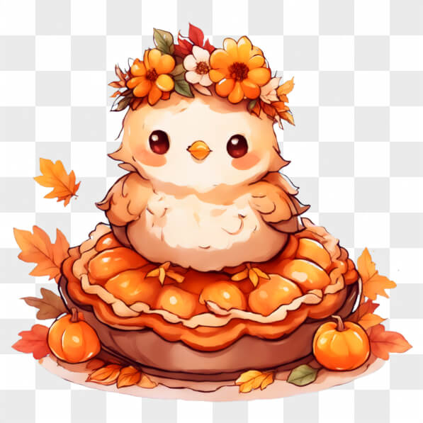 Descarga Pollito Kawaii en Pastel de Calabaza para Acción de Gracias ...