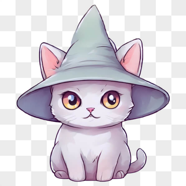 Download Kawaii Cat with Wizard Hat Kawaii Online - Creative Fabrica