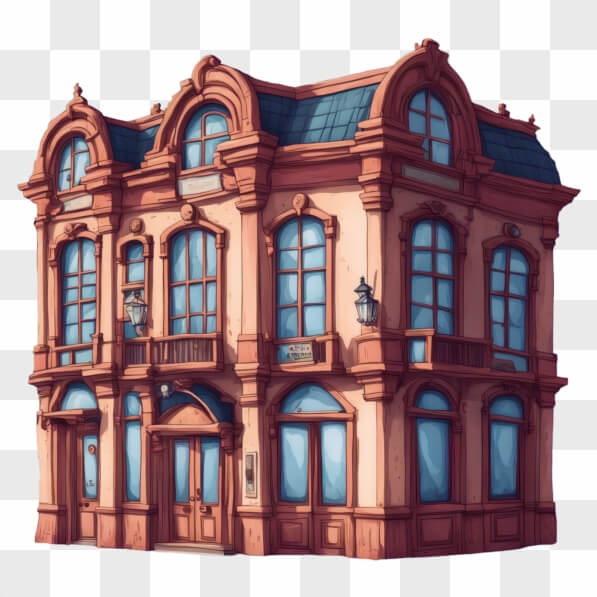 Download Charming Historical Building with Ornate Architecture Cartoons ...