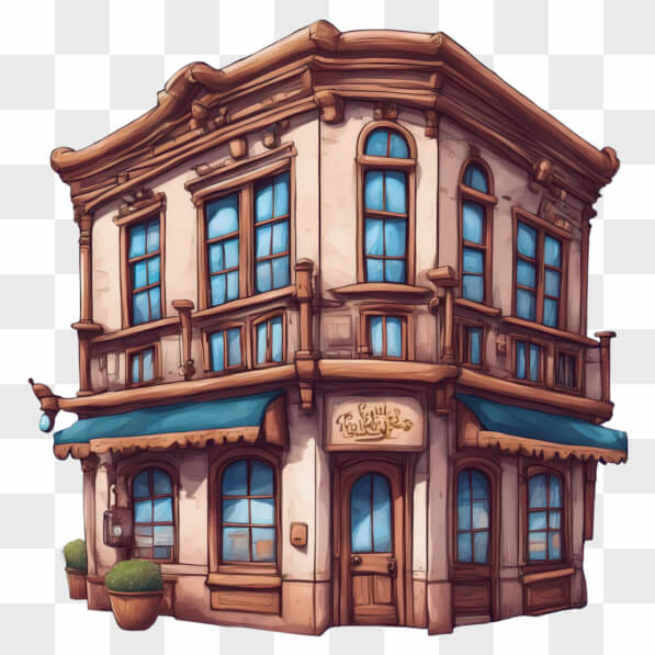 Download Charming Corner Building with Ornate Details Cartoons Online ...
