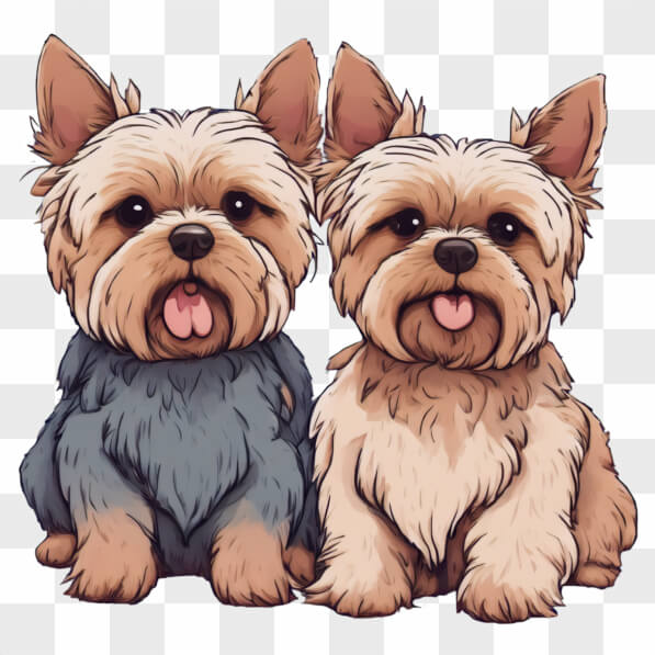 Download Two Yorkshire Terriers with playful expressions Cartoons ...