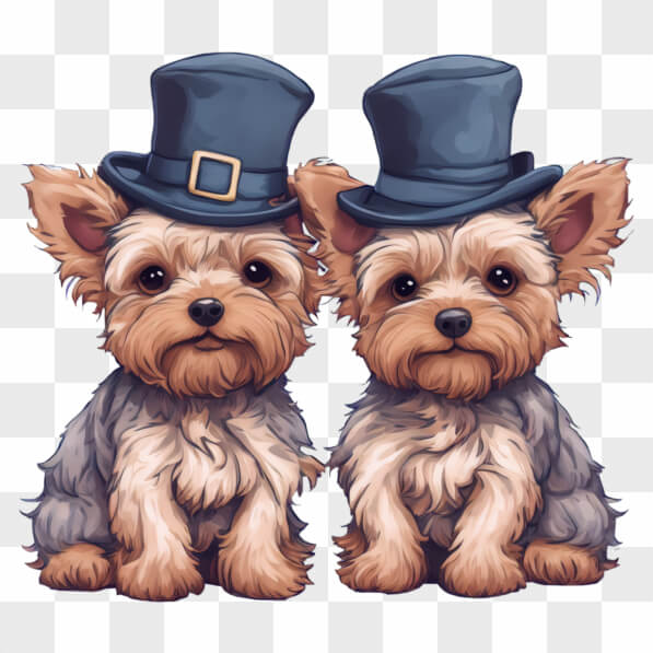 Descarga Dos Yorkshire Terriers con Sombreros de Copa Cartoons En Línea ...