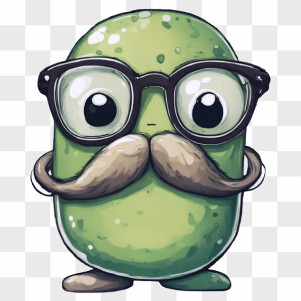 Baixe Personagem verde cartunesco com óculos e bigode Cartoons ...