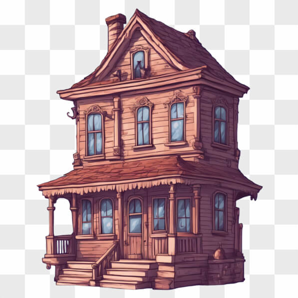 Download Charming Victorian-style Wooden House Cartoons Online ...