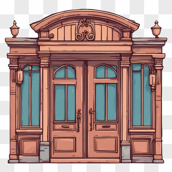 Download Elegant Building Entrance with Decorative Details Cartoons ...