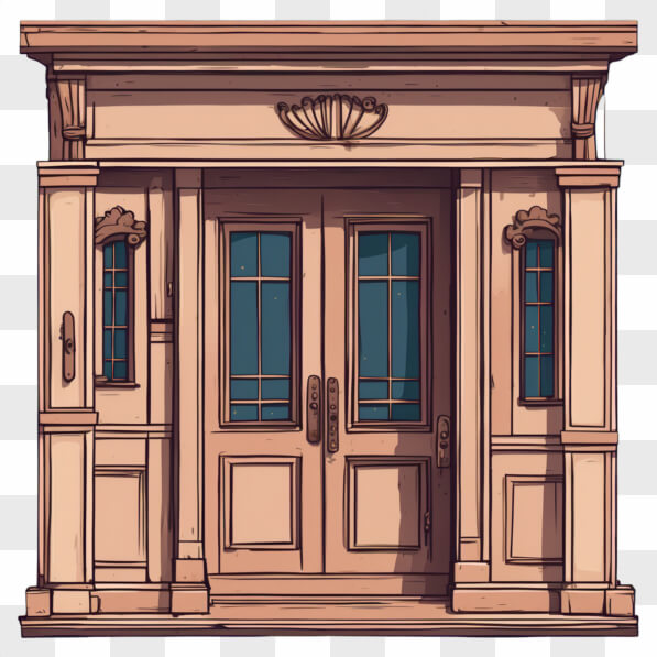 Download Ornate Double Door with Decorative Elements Cartoons Online ...
