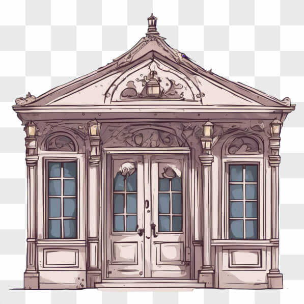 Download Ornate Vintage Building with Decorative Details Cartoons ...