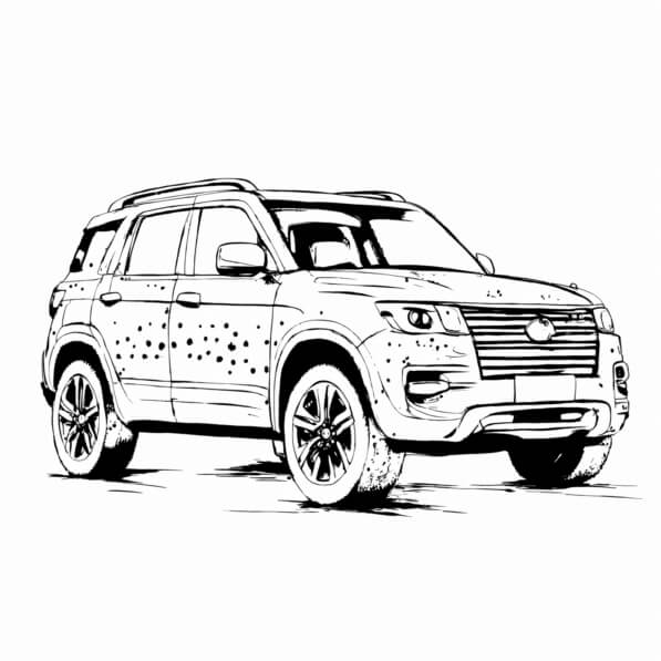 Download Stylized Illustration of an SUV Coloring pages Online ...