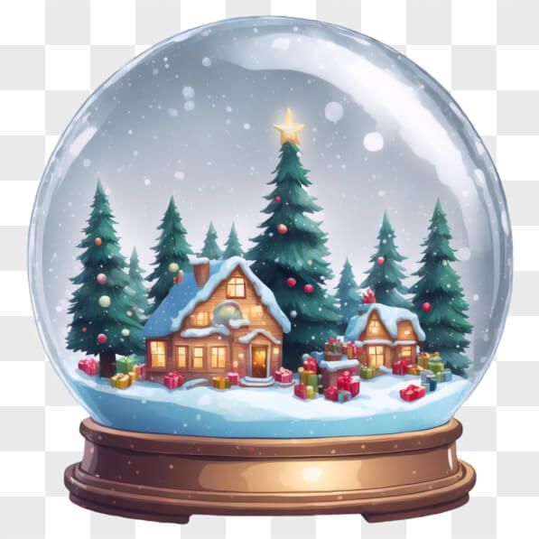 Télécharger Scène de vacances d'hiver dans une boule à neige Dessins ...