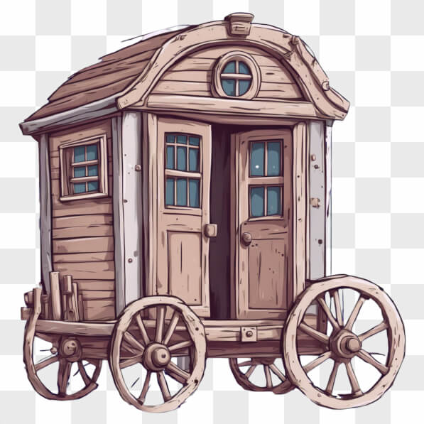 Download Whimsical Wooden Cart Cartoons Online - Creative Fabrica