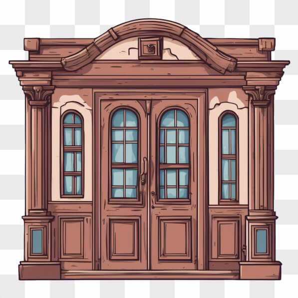 Download Intricate Double Door Entryway Cartoons Online - Creative Fabrica