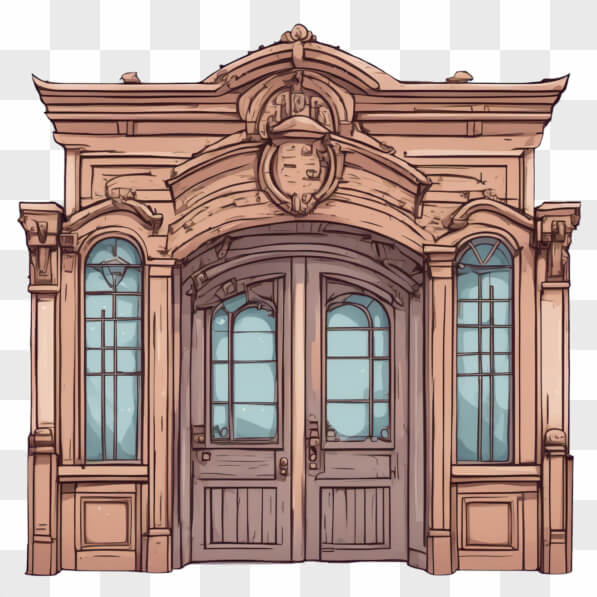 Download Ornate Building Entrance Cartoons Online - Creative Fabrica