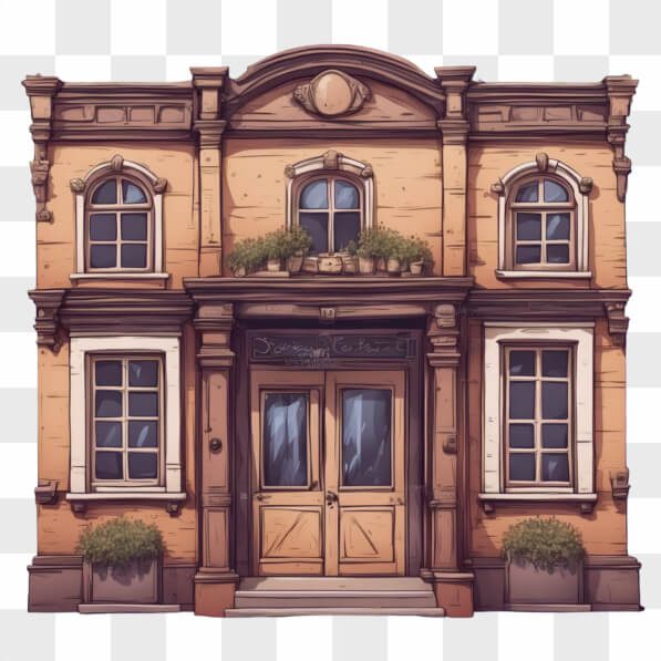 Download Charming Historical Building with Decorative Facade Cartoons ...