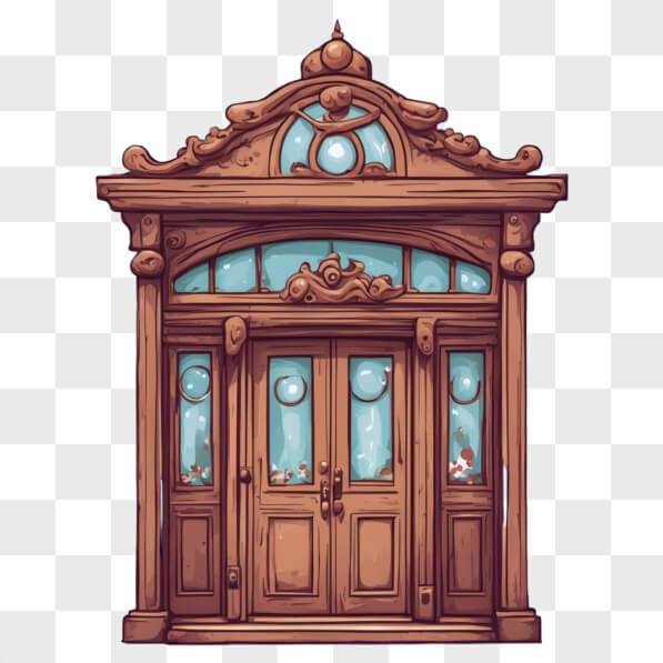 Download Ornate Wooden Door with Intricate Design Cartoons Online ...