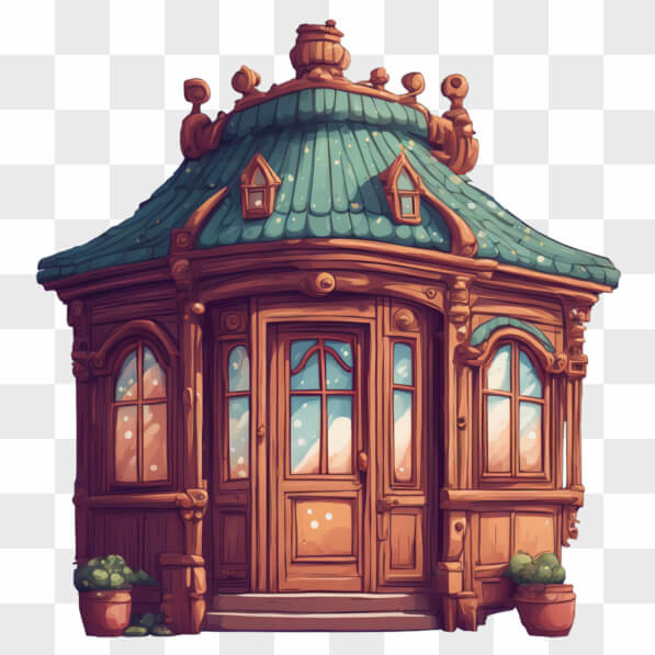 Download Charming Whimsical House with Green Roof Cartoons Online ...