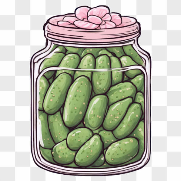 Download Jar of Pickled Cucumbers with Decorative Lid Cartoons Online ...