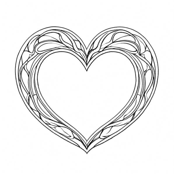Download Intricate Heart Design Coloring pages Online - Creative Fabrica