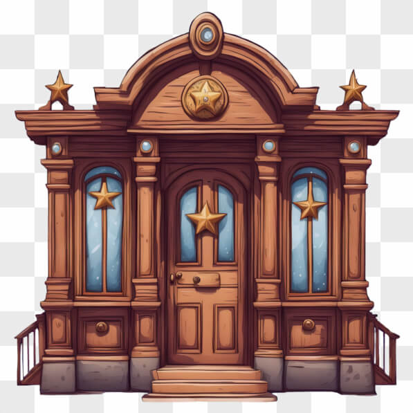 Download Whimsical Wooden Building with Stars Cartoons Online ...