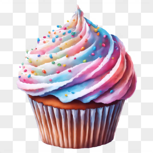 Download Colorful Cupcake with Frosting and Sprinkles Cartoons Online ...