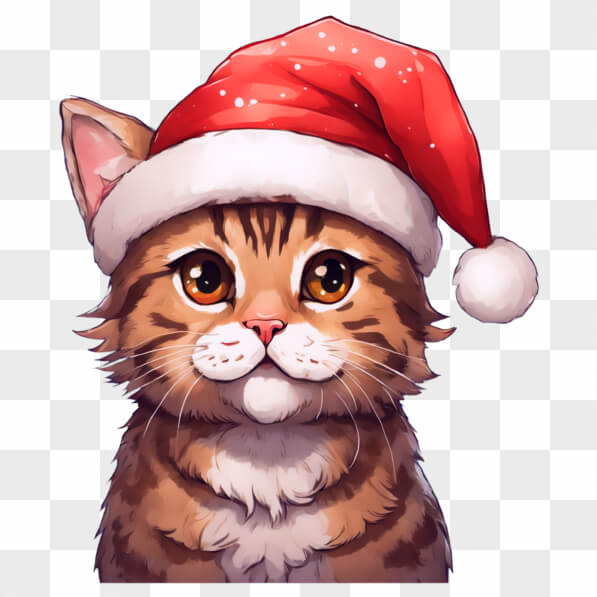 Descarga Gato Kawaii con Sombrero de Santa Kawaii En Línea - Creative ...
