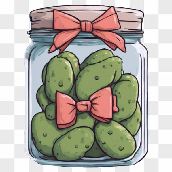 Download Jar of Pickles with Pink Bows Cartoons Online - Creative Fabrica