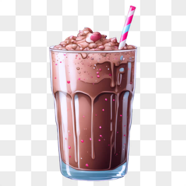 Download Delicious Chocolate Milkshake with Sprinkles Cartoons Online ...