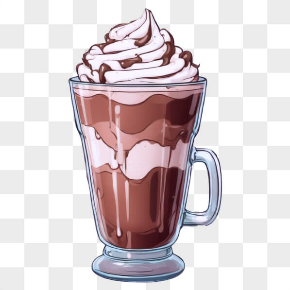 Descarga Postre de chocolate en un vaso con crema batida Cartoons En ...