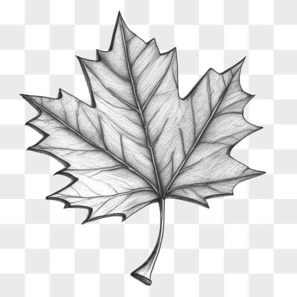 Download Pencil Sketch of a Maple Leaf Sketches Online - Creative Fabrica