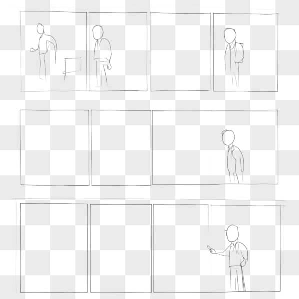 Download Comic Strip Panels with Line Drawings Sketches Online ...