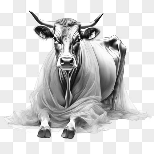 Download Stylized Cow with Translucent Fabric Sketches Online ...