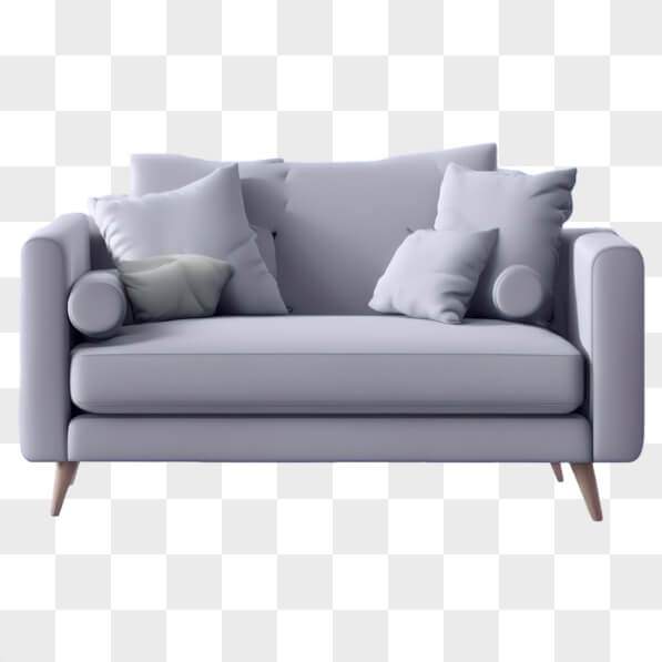 Download Modern Light Gray Sofa with Decorative Pillows Cartoons Online ...