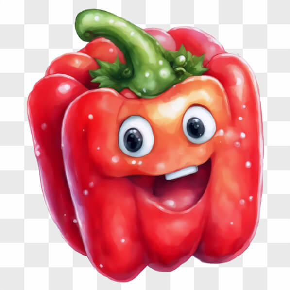 Download Happy Cartoon Red Bell Pepper Cartoons Online - Creative Fabrica