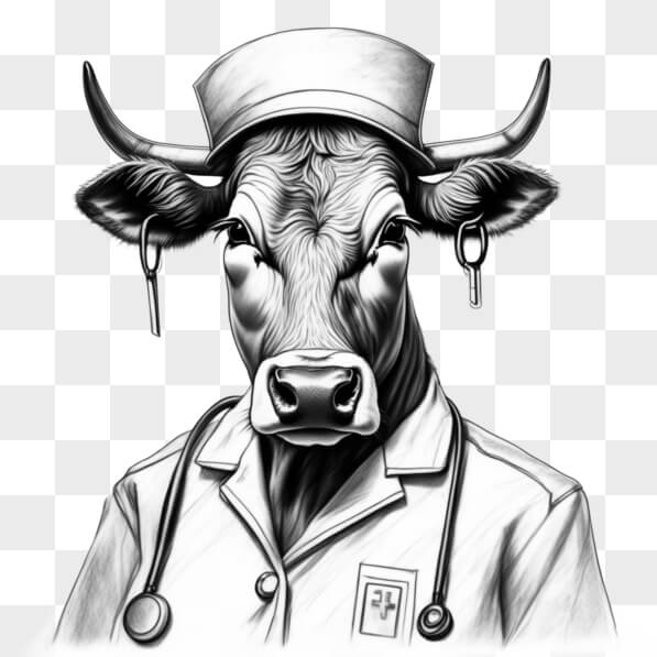 Download Anthropomorphic Cow Doctor Sketches Online - Creative Fabrica