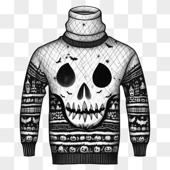 Download Halloween-themed Sweater with Skull Design Sketches Online ...