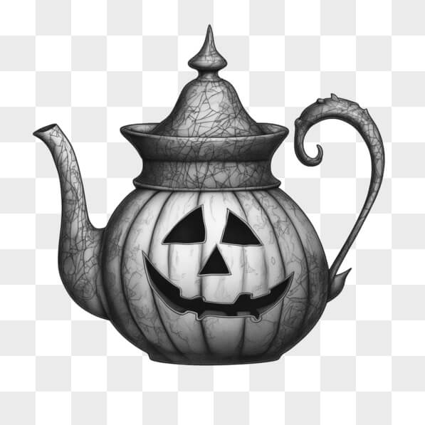 Download Pumpkin Teapot with Jack-o'-Lantern Face Sketches Online ...