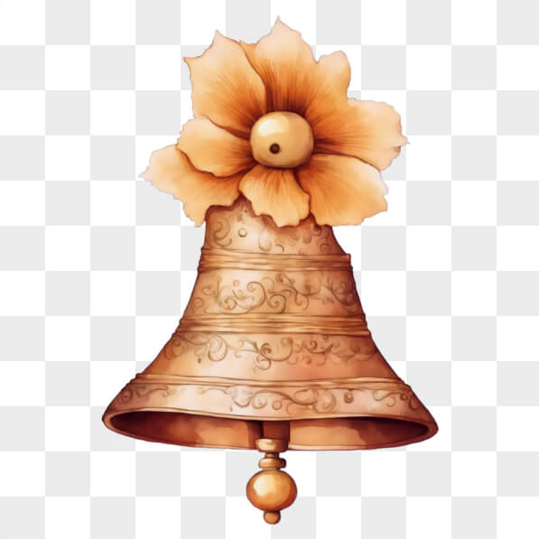 Download Decorative Bell with Flower Cartoons Online - Creative Fabrica