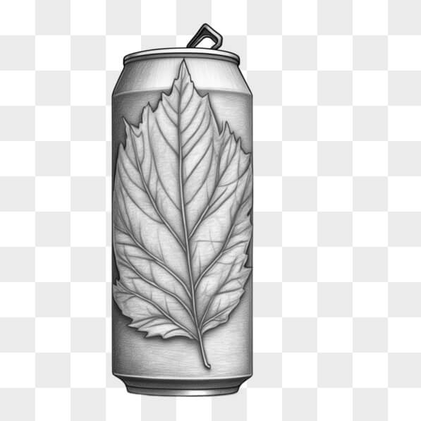 Download Metal Can with Leaf Design Sketches Online - Creative Fabrica