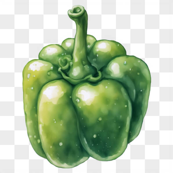 Download Green Bell Pepper against Black Background Cartoons Online ...