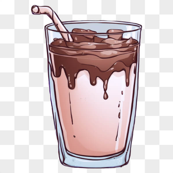 Download Chocolate Milkshake in a Clear Glass Cartoons Online ...