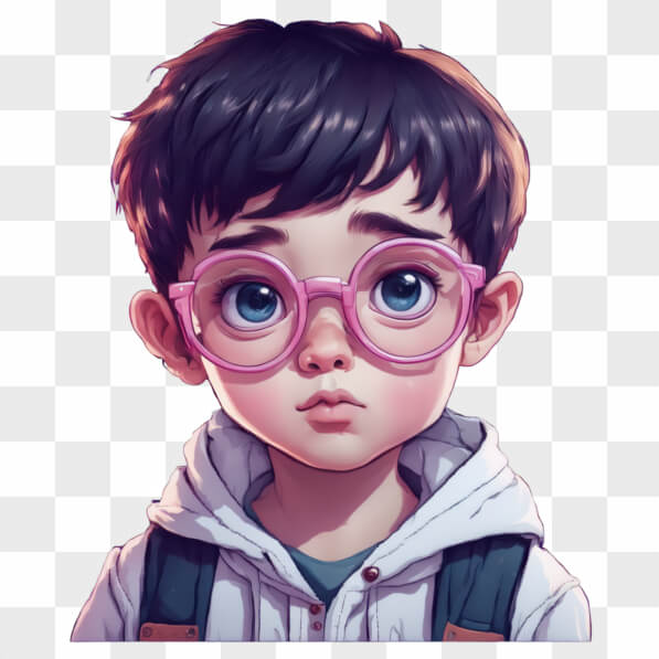 Descarga Niño joven con gafas Cartoons En Línea - Creative Fabrica