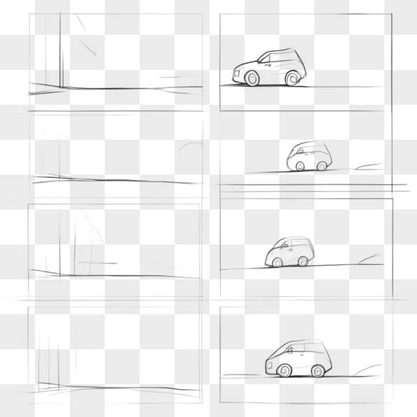 Download Storyboard of a Car Journey Sketches Online - Creative Fabrica