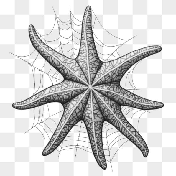 Download Stylized Starfish with Spider Web Background Sketches Online ...