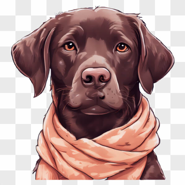 Baixe Cachorro Marrom Usando Cachecol Cartoons - Creative Fabrica