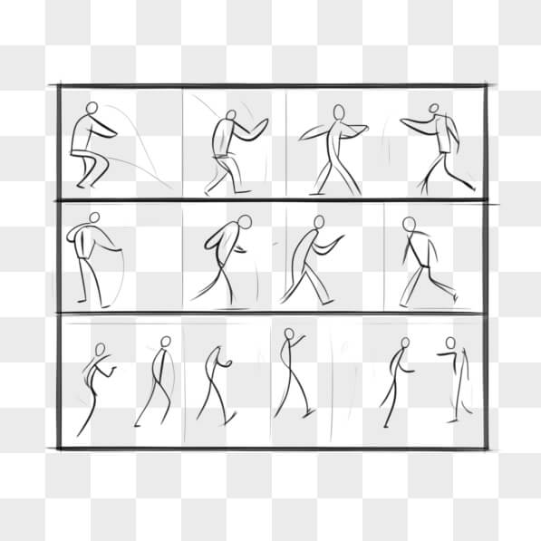 Download Stick Figure Animation Sequence Sketches Online - Creative Fabrica