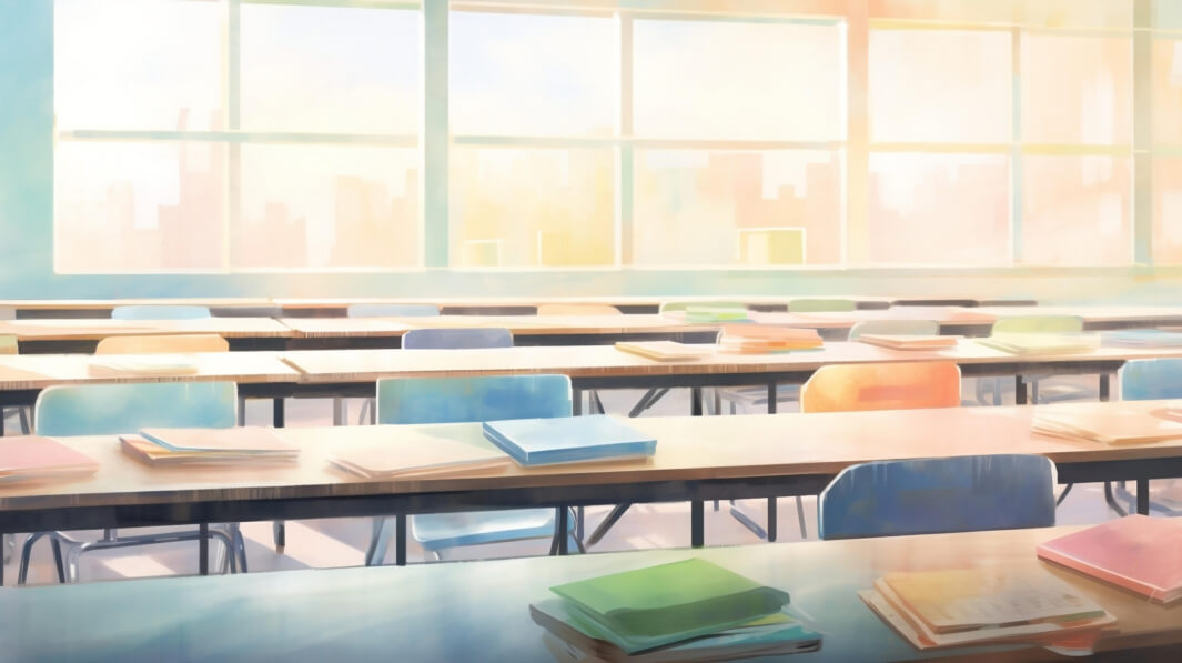 Download Bright Classroom with Colorful Furniture Backgrounds Online ...