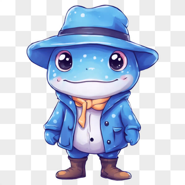 Download Kawaii Blue Frog Character in Stylish Outfit Kawaii Online ...