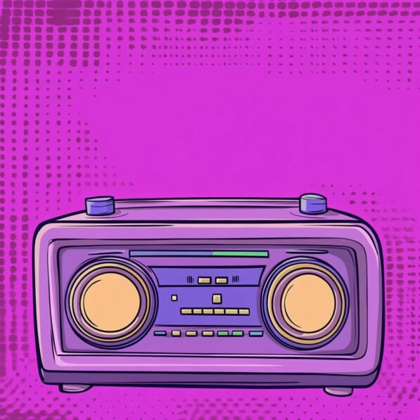 Download Retro Radio with Purple Background Backgrounds Online ...
