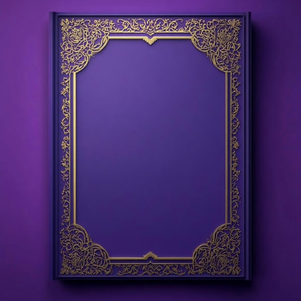 Download Elegant Purple Book Cover with Gold Floral Design Backgrounds ...