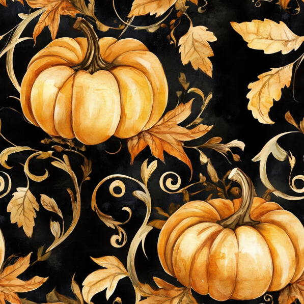 Download Autumn Pumpkins and Leaves Pattern Patterns Online - Creative ...