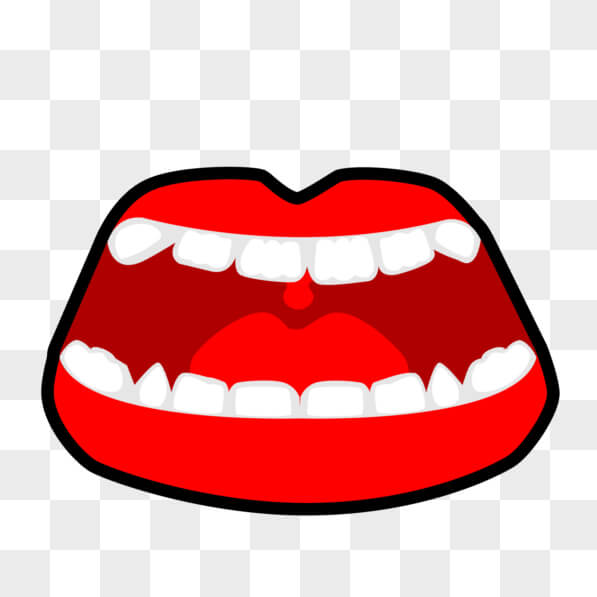 Download Stylized Open Mouth with Red Lips PNGs Online - Creative Fabrica